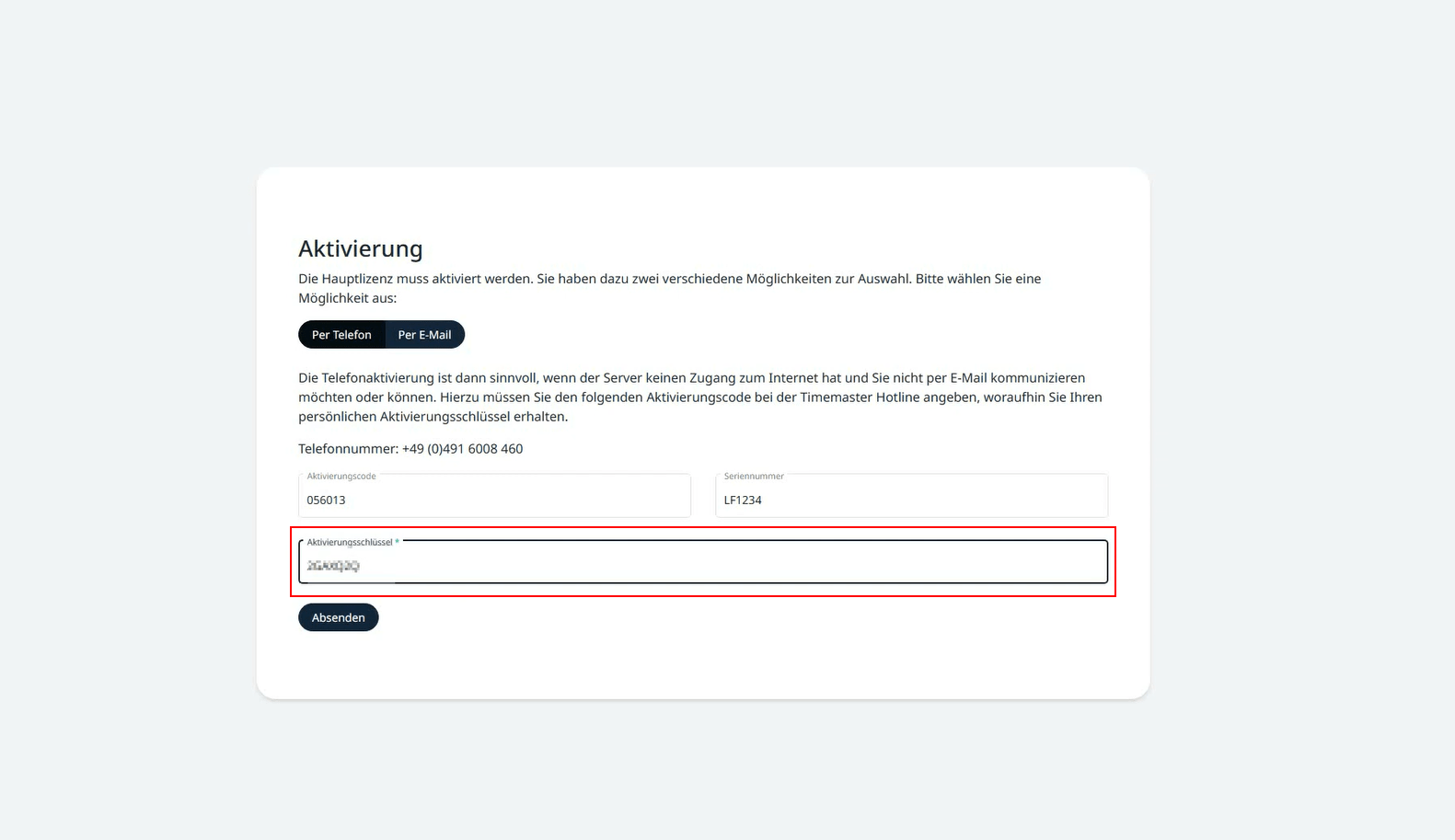 Installation Timemaster Software