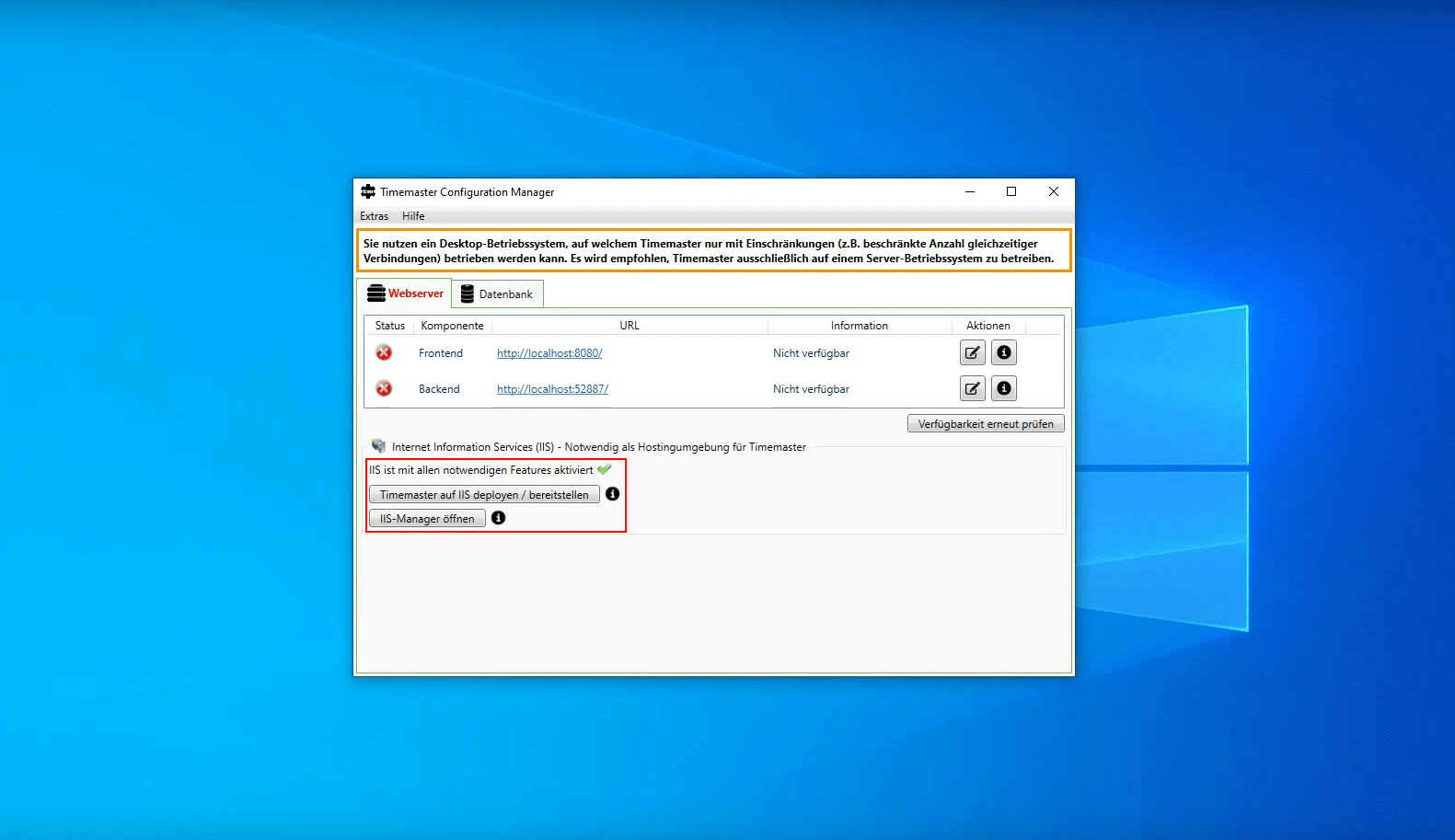 Installation Timemaster Software