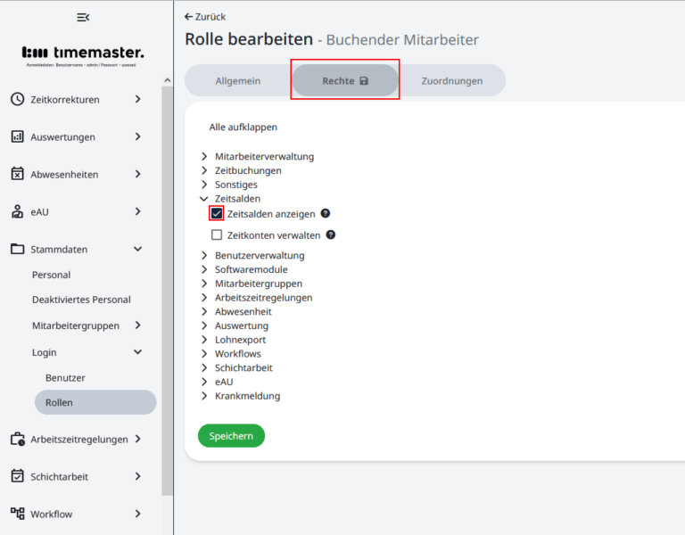 Mitarbeiter-Login einrichten